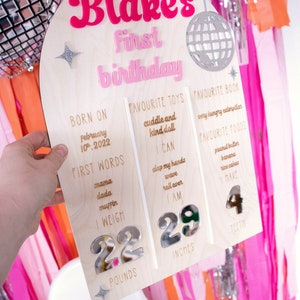 First Disco, Disco Sign, Birthday Sign, Baby Milestone, Milestone Sign ...