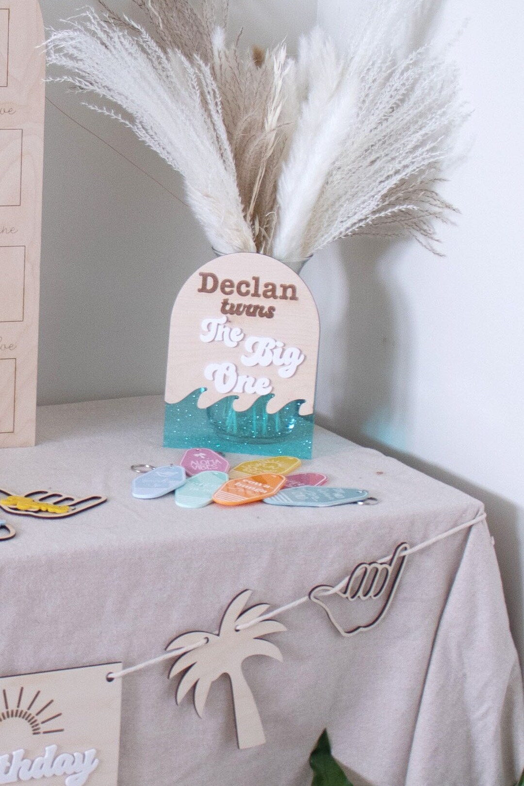 The Big One Birthday, Surfing Birthday, Surf Sign, Tropical Birthday ...