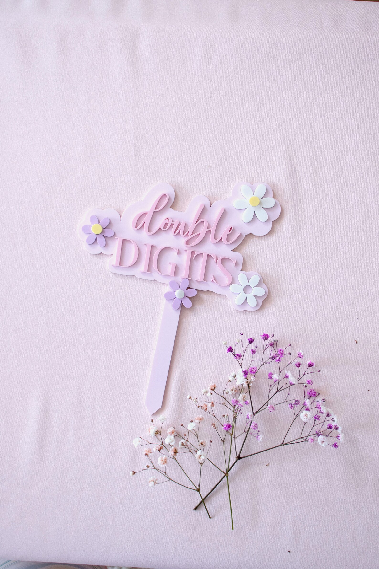 Double Digits Cake Topper, Tenth Birthday, Birthday Cake Topper, Daisy ...