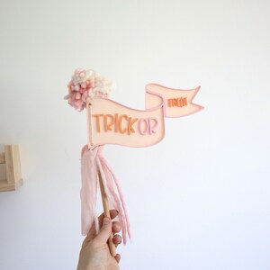Trick or Treat Fall Birthday Pennant Halloween Banner Wand Flag - Etsy ...