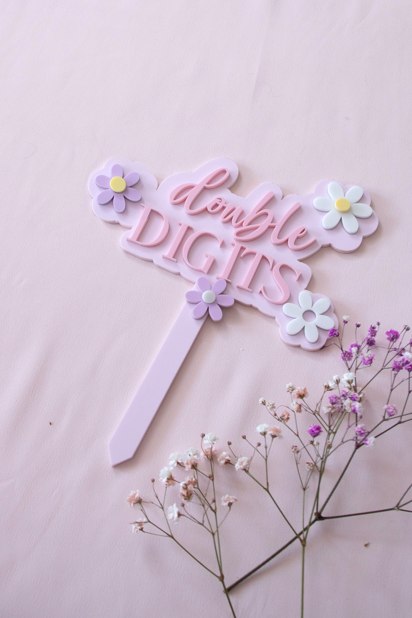 Double Digits Cake Topper, Tenth Birthday, Birthday Cake Topper, Daisy ...