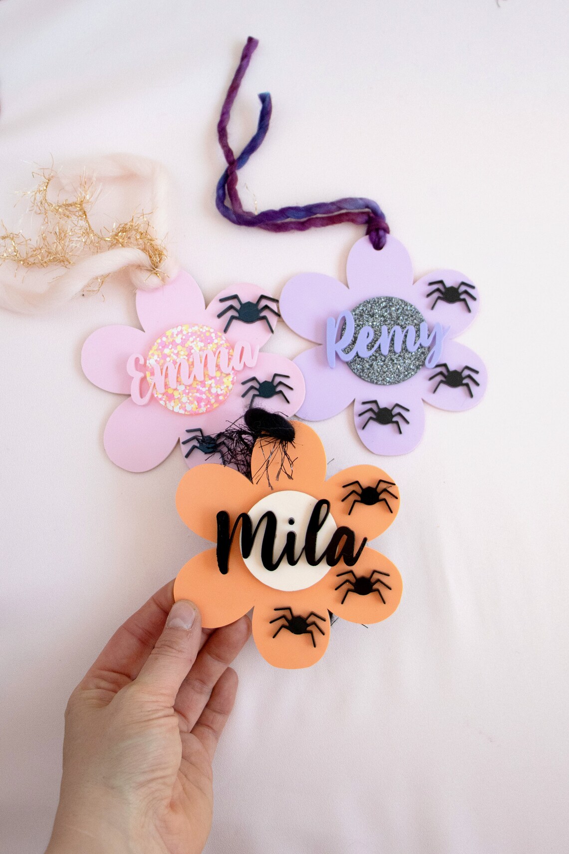 Spooky Daisy Halloween Gift Tag, Personalized Fall Decor, Boho Groovy ...