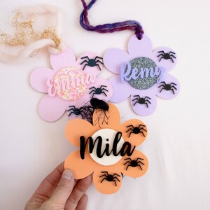 Spooky Daisy Halloween Gift Tag, Personalized Fall Decor, Boho Groovy ...