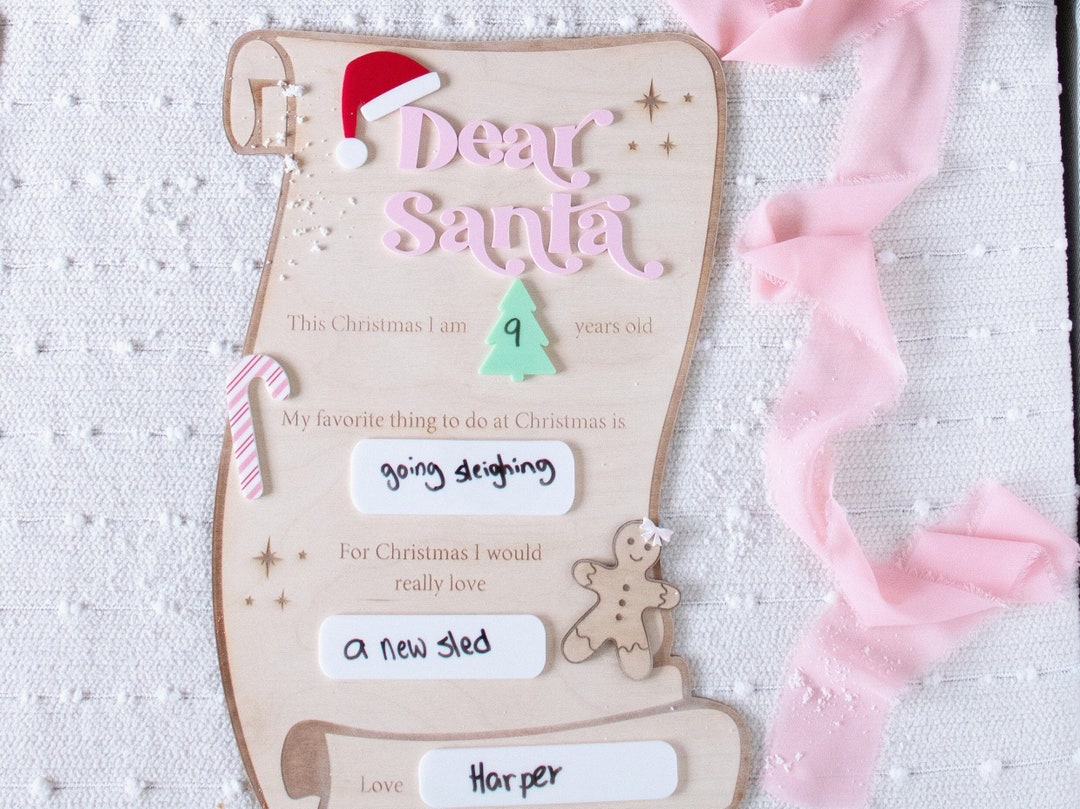 Dear Santa Sign, Santa Claus Sign, Christmas Wish Sign, Personalized ...