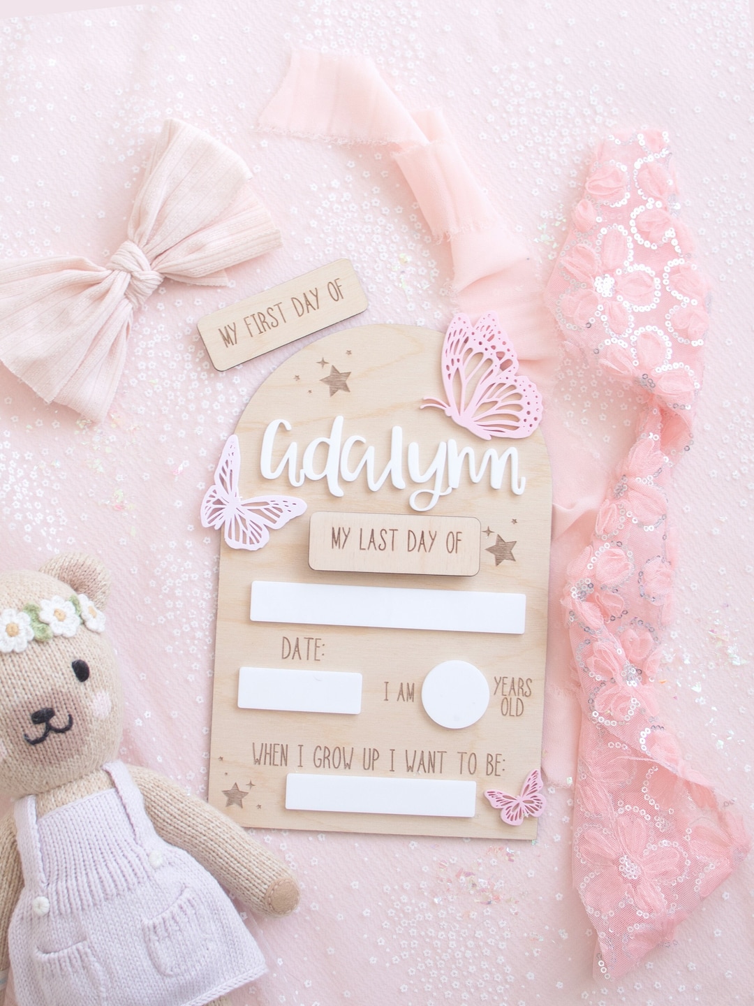 Butterfly School Sign, First Day of School Sign, Last Day of School ...