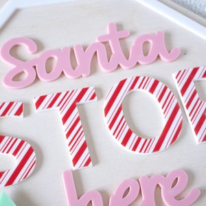 Personalized Santa Sign, Santa Stop Here, Santa Decoration, Christmas ...