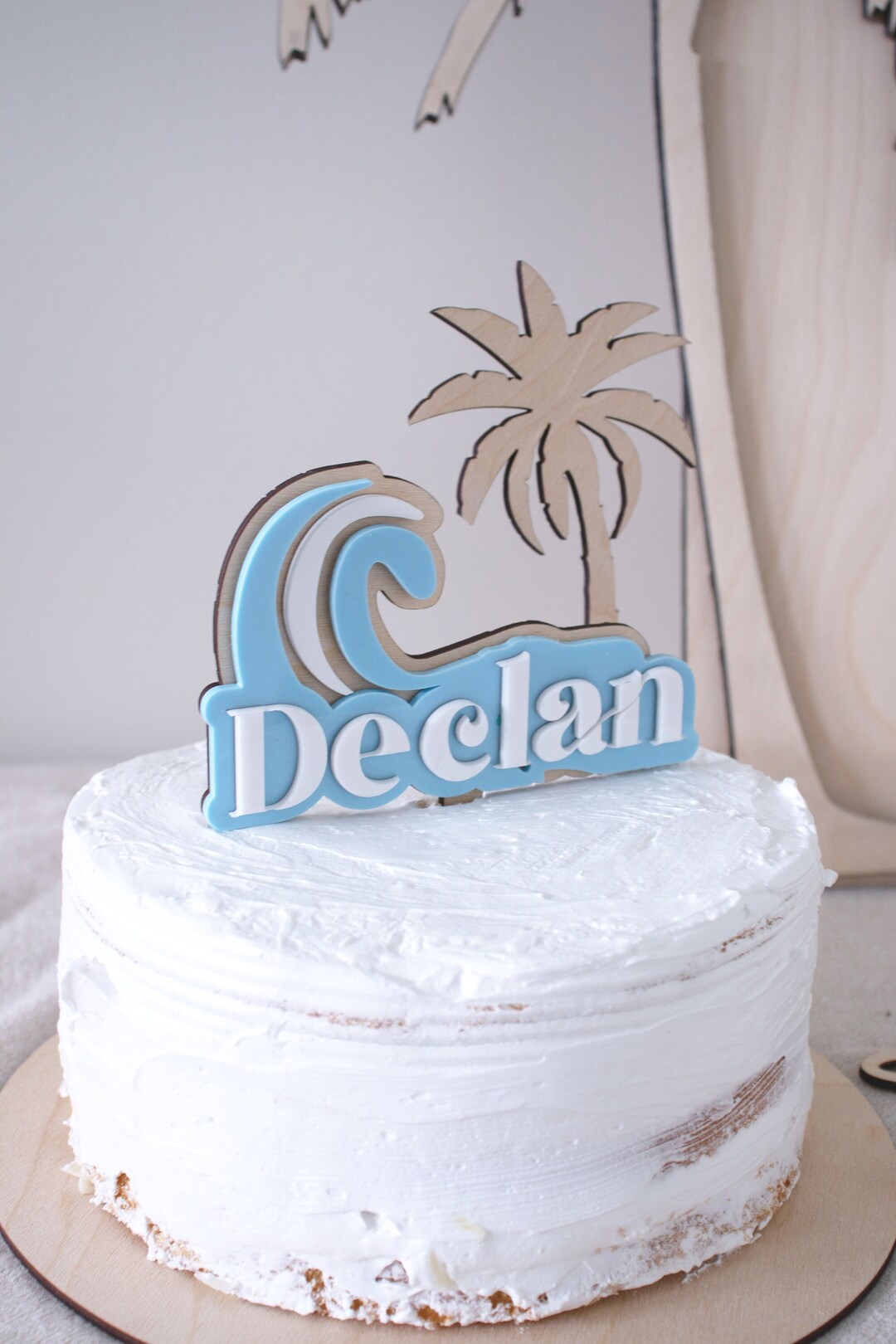 First Wipeout, the Big One, Beach Cake Topper, Surfing Cake Topper, Sea ...