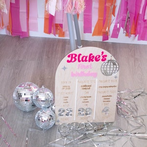 First Disco, Disco Sign, Birthday Sign, Baby Milestone, Milestone Sign ...