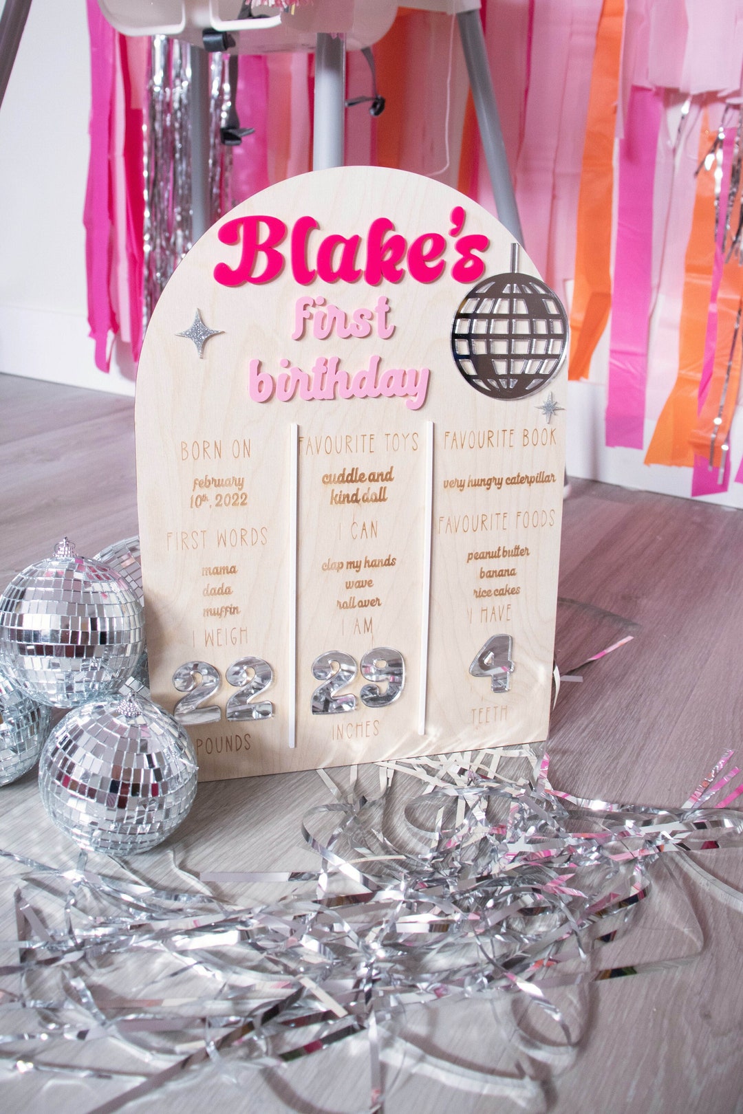 First Disco, Disco Sign, Birthday Sign, Baby Milestone, Milestone Sign ...