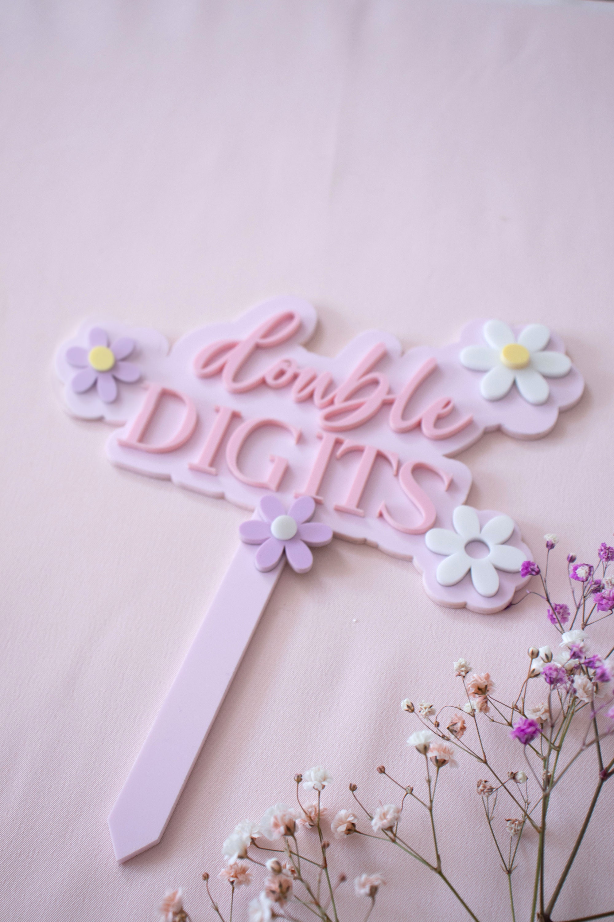 Double Digits Cake Topper, Tenth Birthday, Birthday Cake Topper, Daisy ...