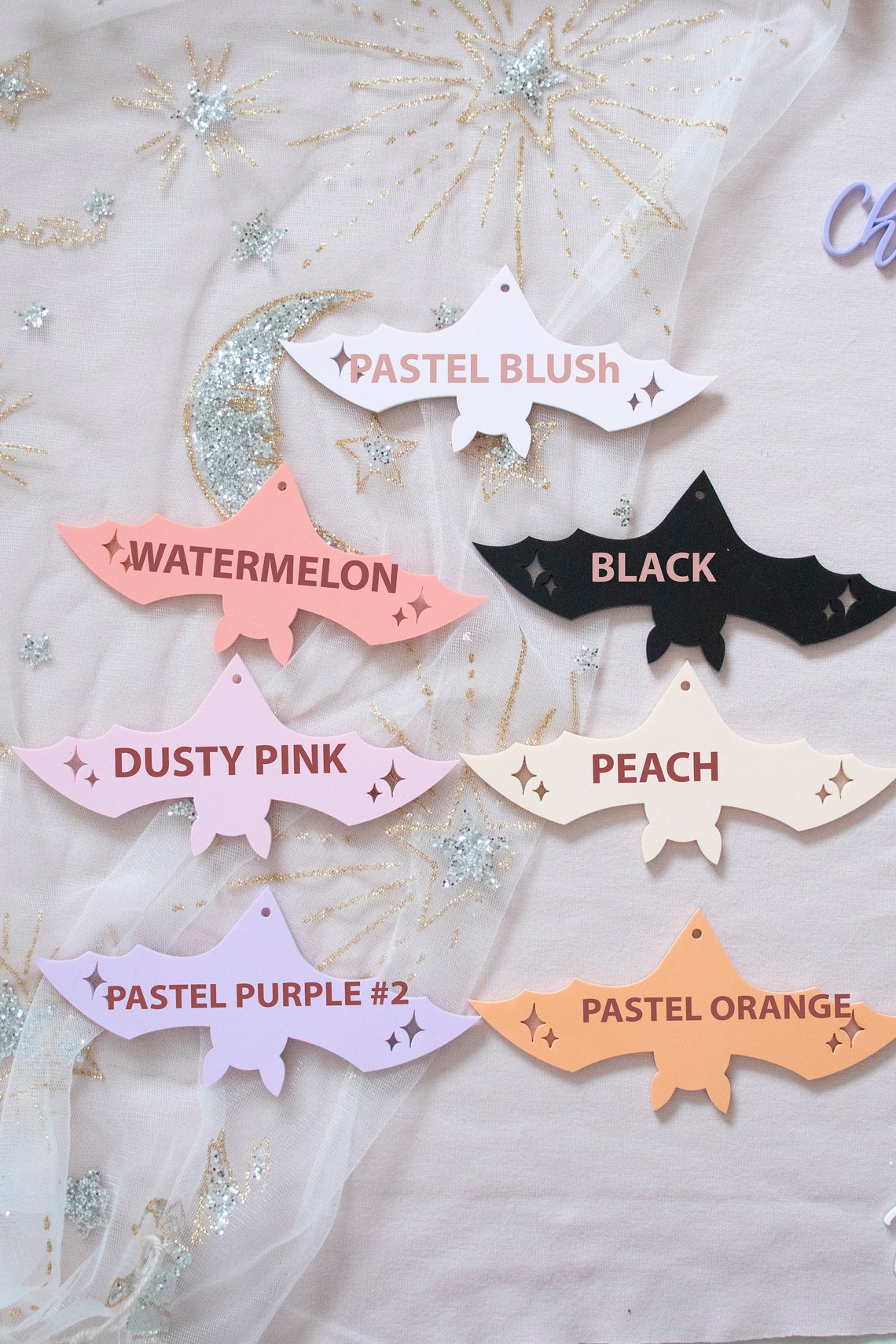 Halloween Bat Gift Tag Acrylic Basket Tag Halloween Party - Etsy