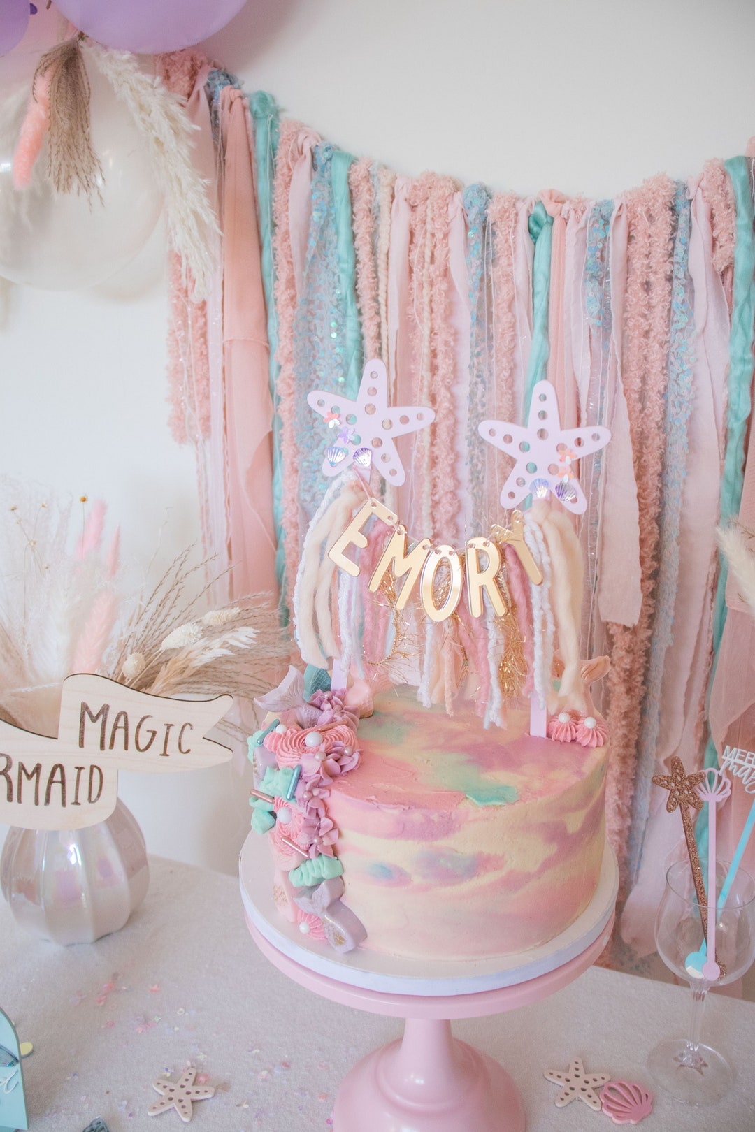 Mermaid Cake Topper, Merbabe, Mermaid Party, Oneder the Sea, First ...