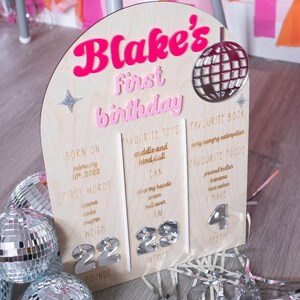 First Disco, Disco Sign, Birthday Sign, Baby Milestone, Milestone Sign ...