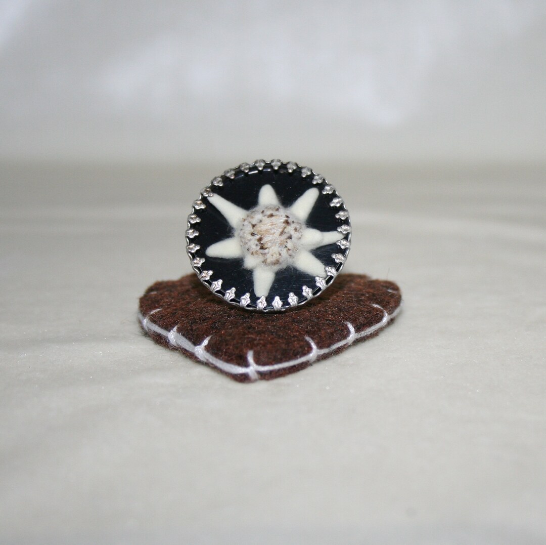 Edelweiss Ring, Silver-colored Edelweiss Grown Ring Variable in Size - Etsy