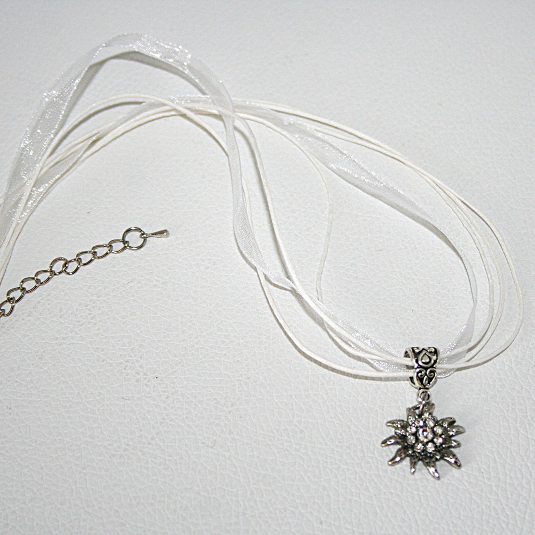 Edelweiss Chain, Edelweiss Pendant, Edelweiss Flower, Women's Necklace ...