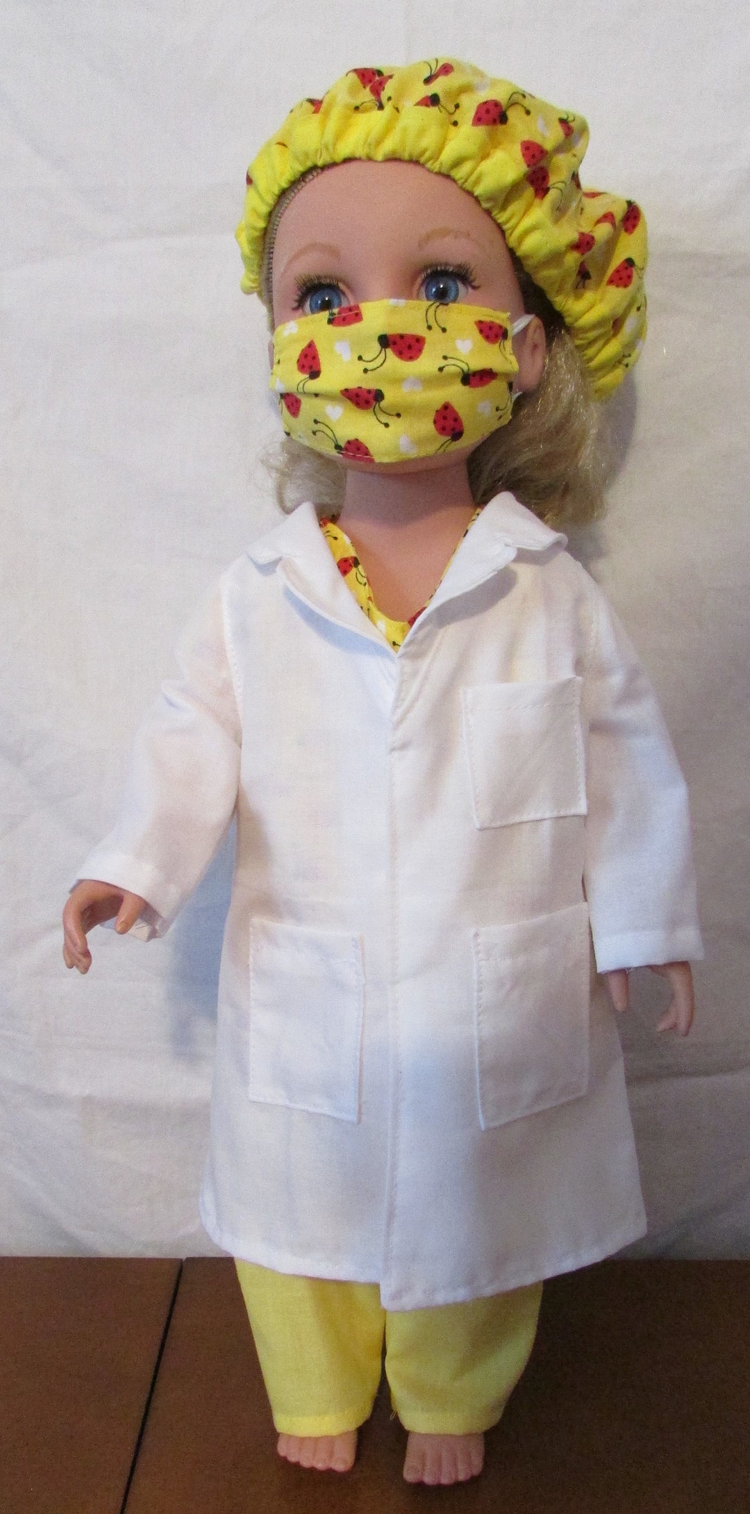 Ladybug Scrubs/white Dr. Coat for 18" Dolls - Etsy