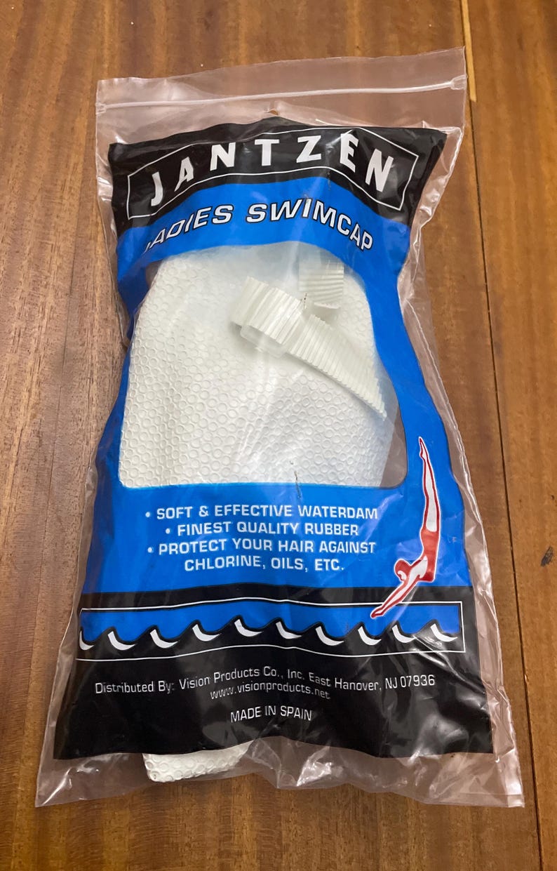 Jantzen White Rubber Bathing Swim Cap New Old Stock 1 - Etsy