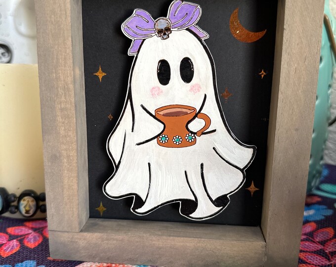 Pantasma Pan Dulce Ghost Framed Home Decor, Espooky Decor, Halloween ...