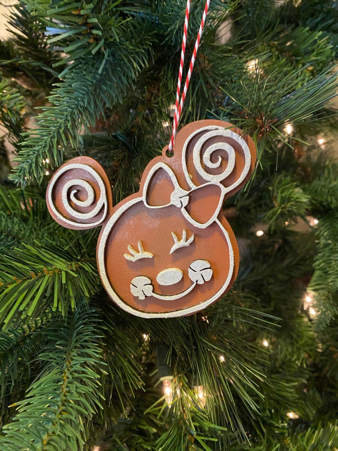 Gingerbread Minnie Inspired Christmas Ornament - Etsy