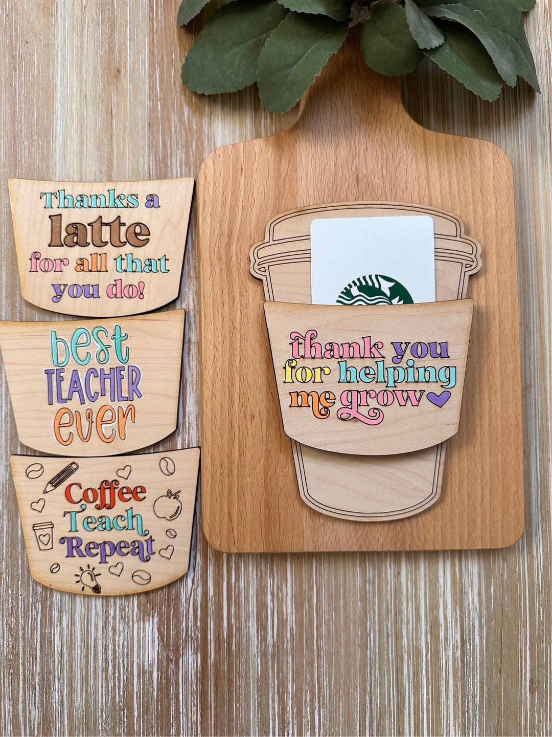 Teacher Appreciation Gift Card Holder, Wooden Card Holder, Teacher ...