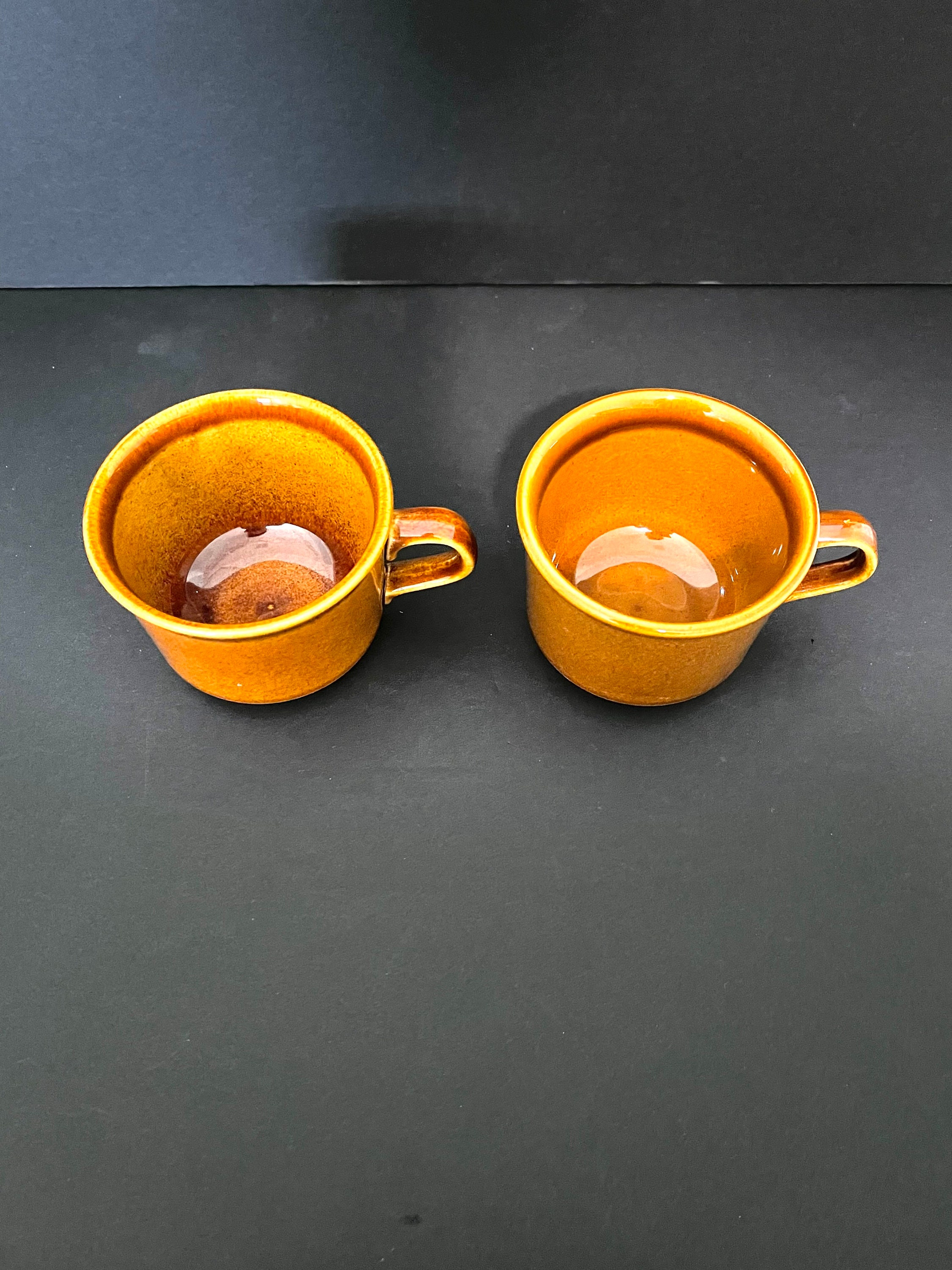 Vintage Duo Of Taylor Smith Honey Gold 1970s Coffee Mugs Retro Diner Mugs Set Of 2 Etsy