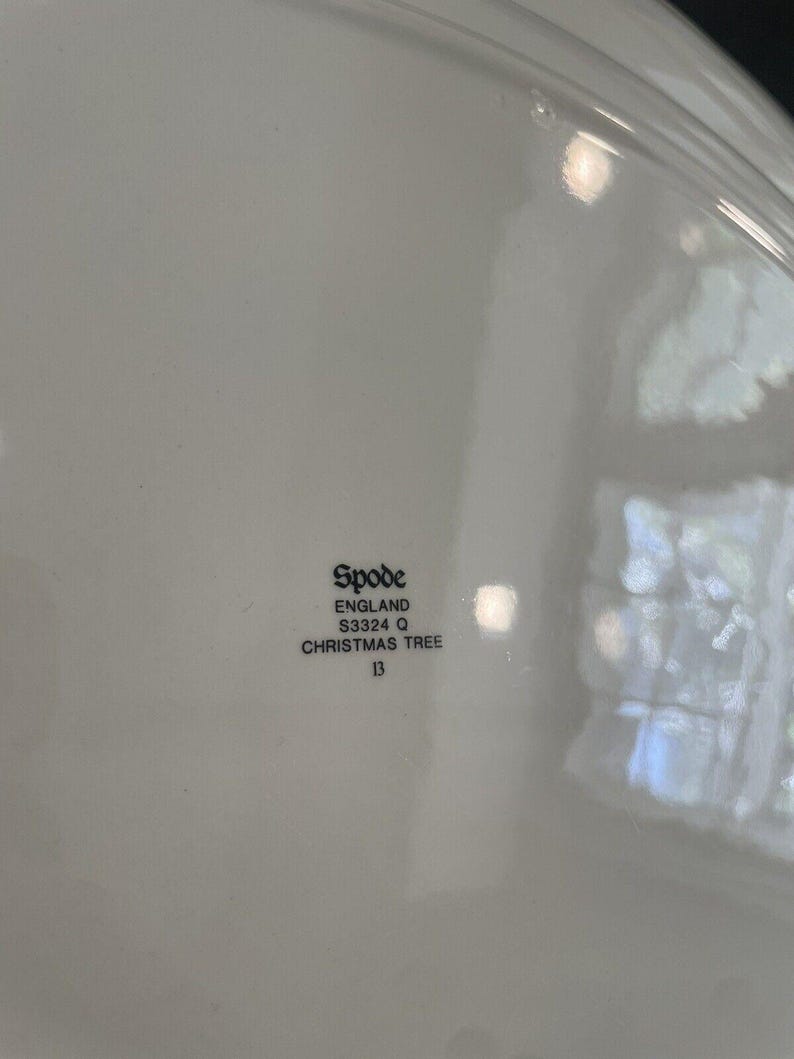 Spode England S3324D VTG Christmas Tree Rectangular Serving Tray 16"x13 ...