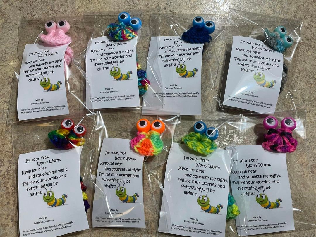 Worry Worm, Googly Eyes, Silly, Fidget Toy, Handmade, - Etsy