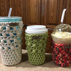 Full Bottom, Cup Cozies, Hot or Cold Beverages, Four Sizes, Handmade in ...