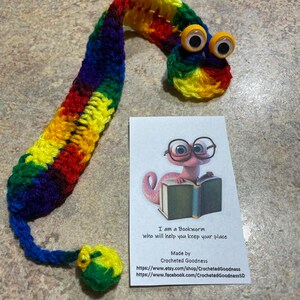 Googly Eyes, Bookworm, Page Marker, Bookmark, Back to School, Crocheted ...