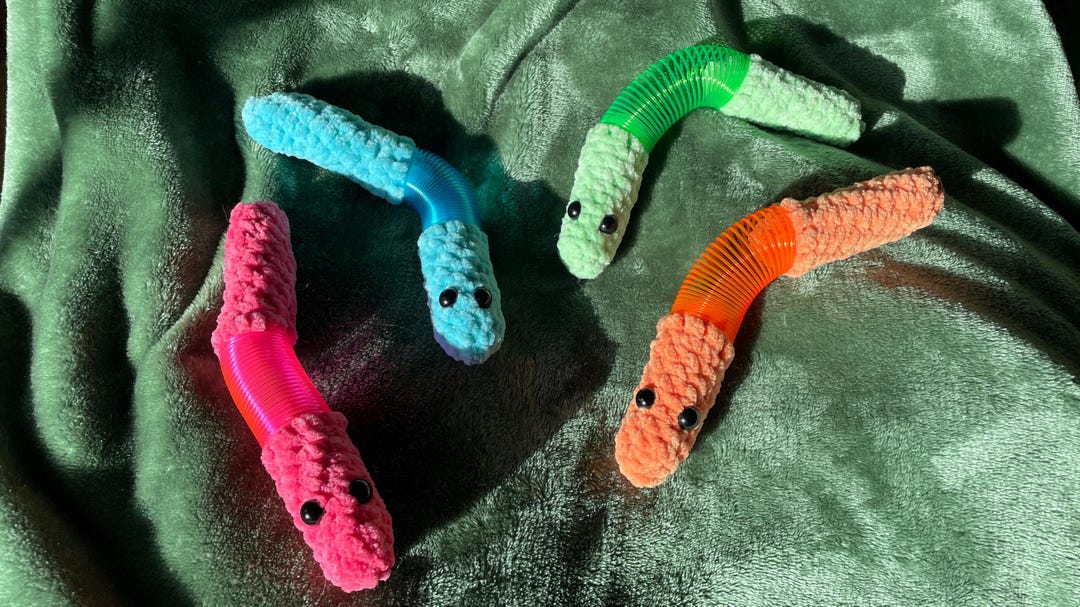 Wiggle Worm, Spring, Stretchy Worm, Silly, Fidget Toy, Handmade, - Etsy