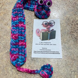 Googly Eyes, Bookworm, Page Marker, Bookmark, Back to School, Crocheted ...