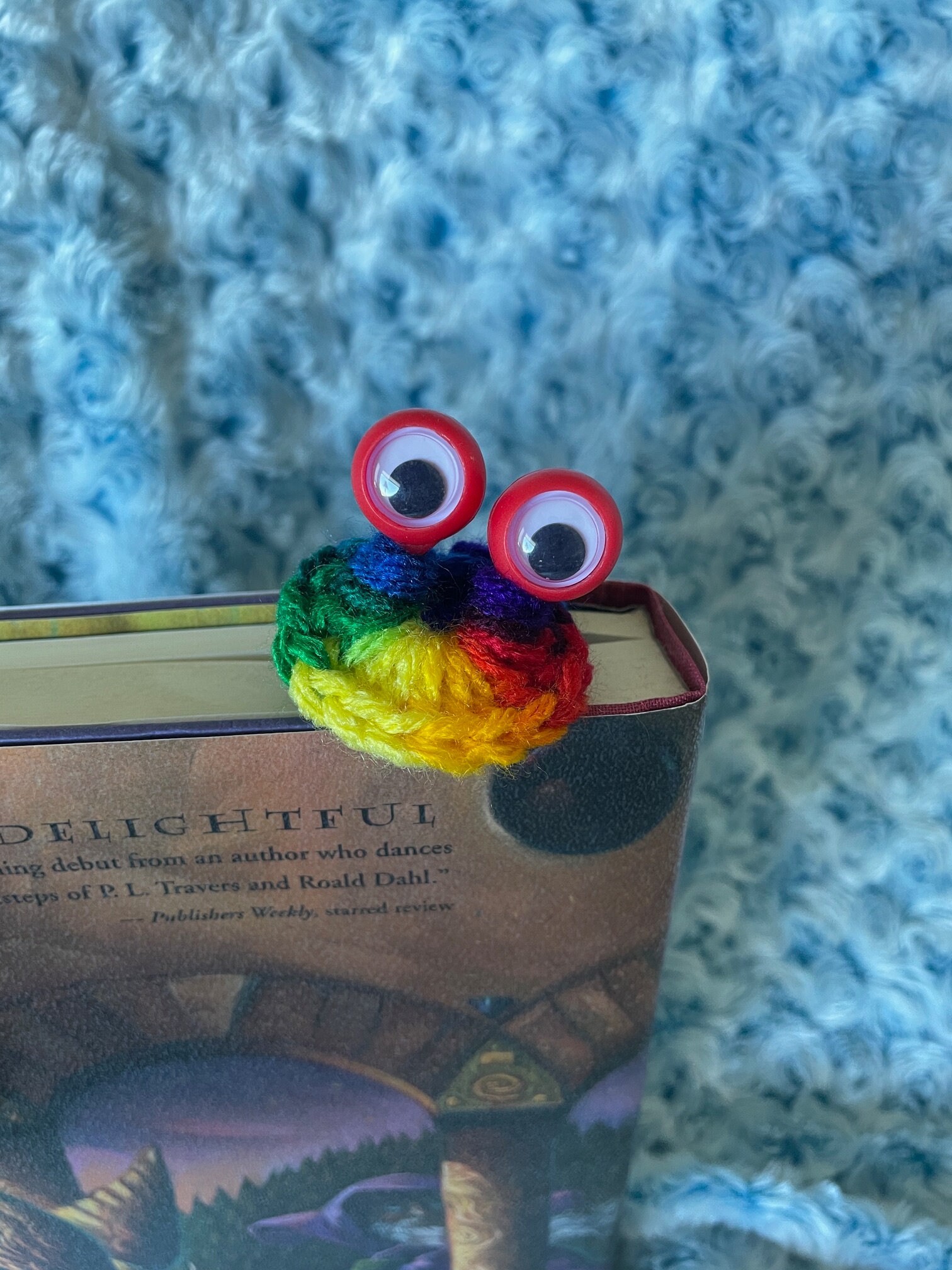 Googly Eyes, Bookworm, Page Marker, Bookmark, Back to School, Crocheted ...