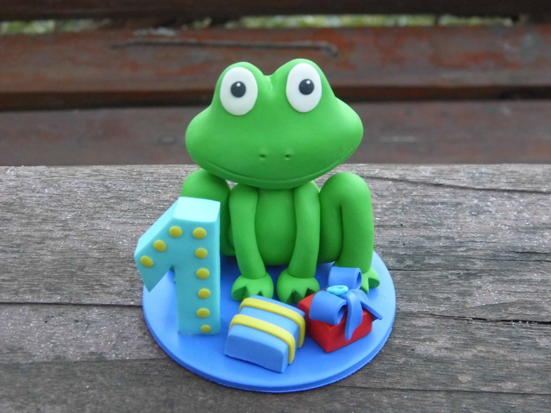 Frog Cake Topper Green Frog Frog Birthday Decor Frog - Etsy