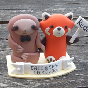 Red Panda Wedding Cake Topper, Red Panda Bride Groom Cake Topper ...