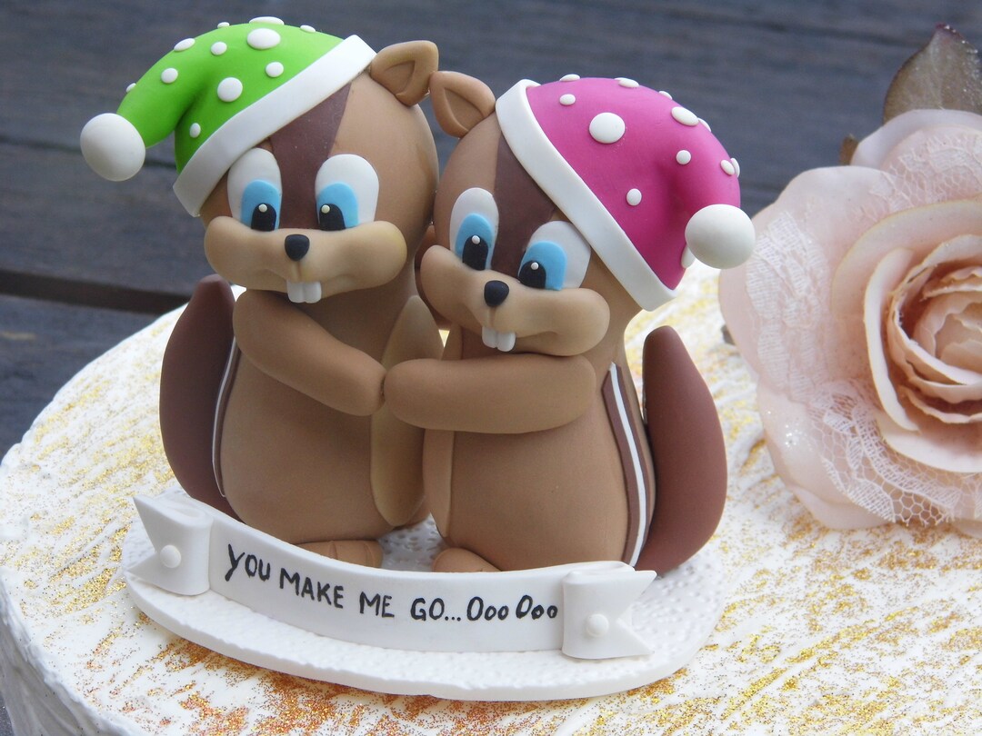 Chipmunks Wedding Cake Topper, Woodland Cake Topper, Chipmunks Cake ...