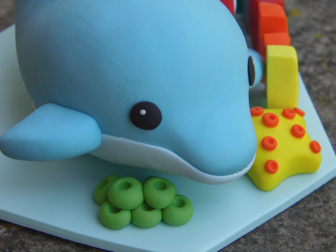 Dolphin Birthday Cake Topper, Sea Animal Cake Topper, Dolphin Birthday ...