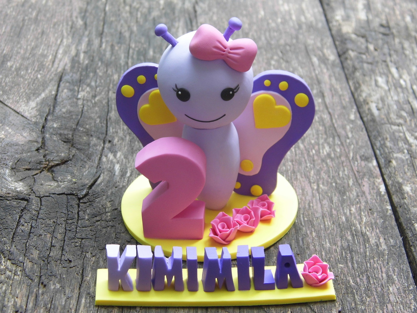 Butterfly Birthday Cake Topper Custom Cake Topper Butterfly - Etsy