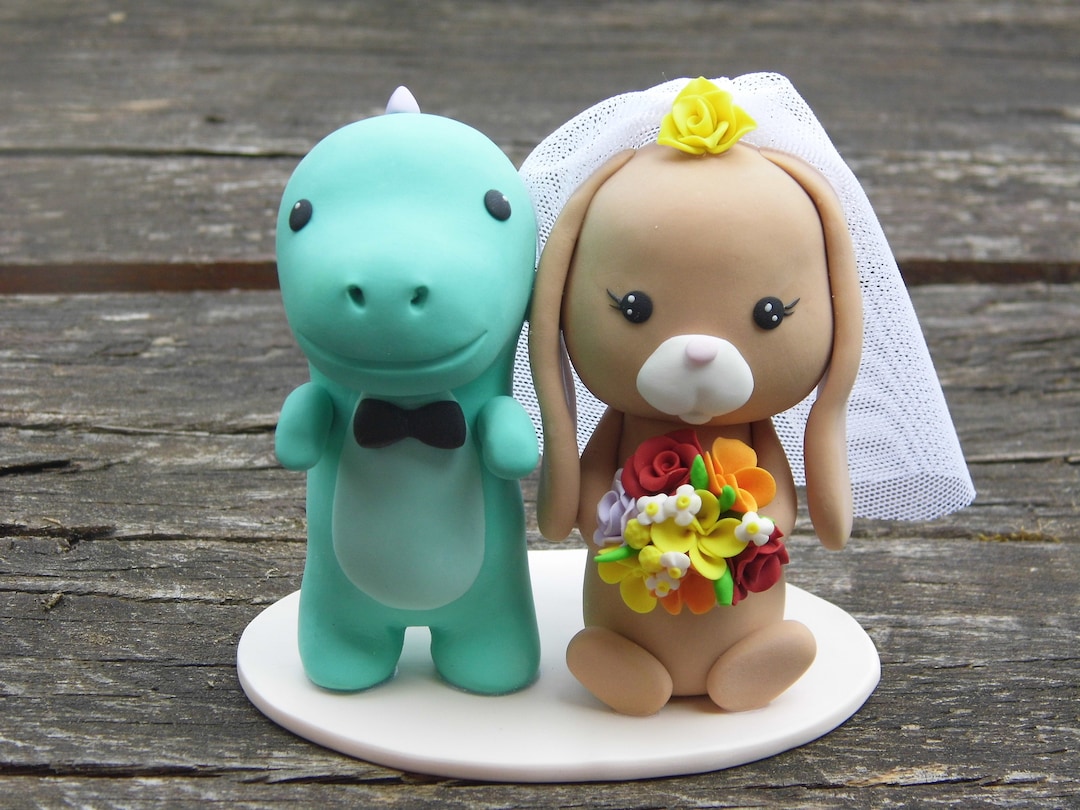 Custom Animal Wedding Cake Topper, Personalized Animal Figurine for ...