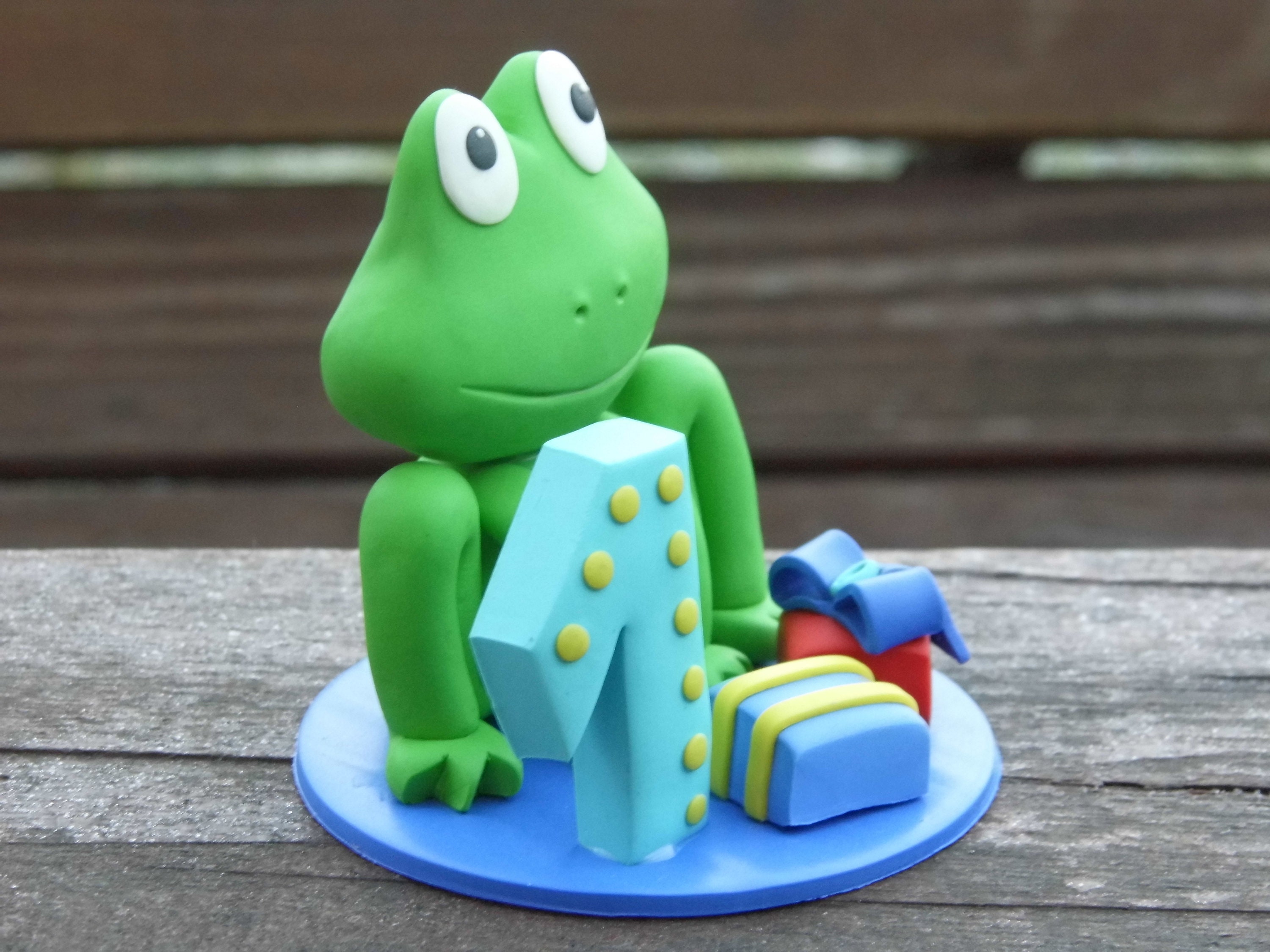 Frog Cake Topper Green Frog Frog Birthday Decor Frog - Etsy