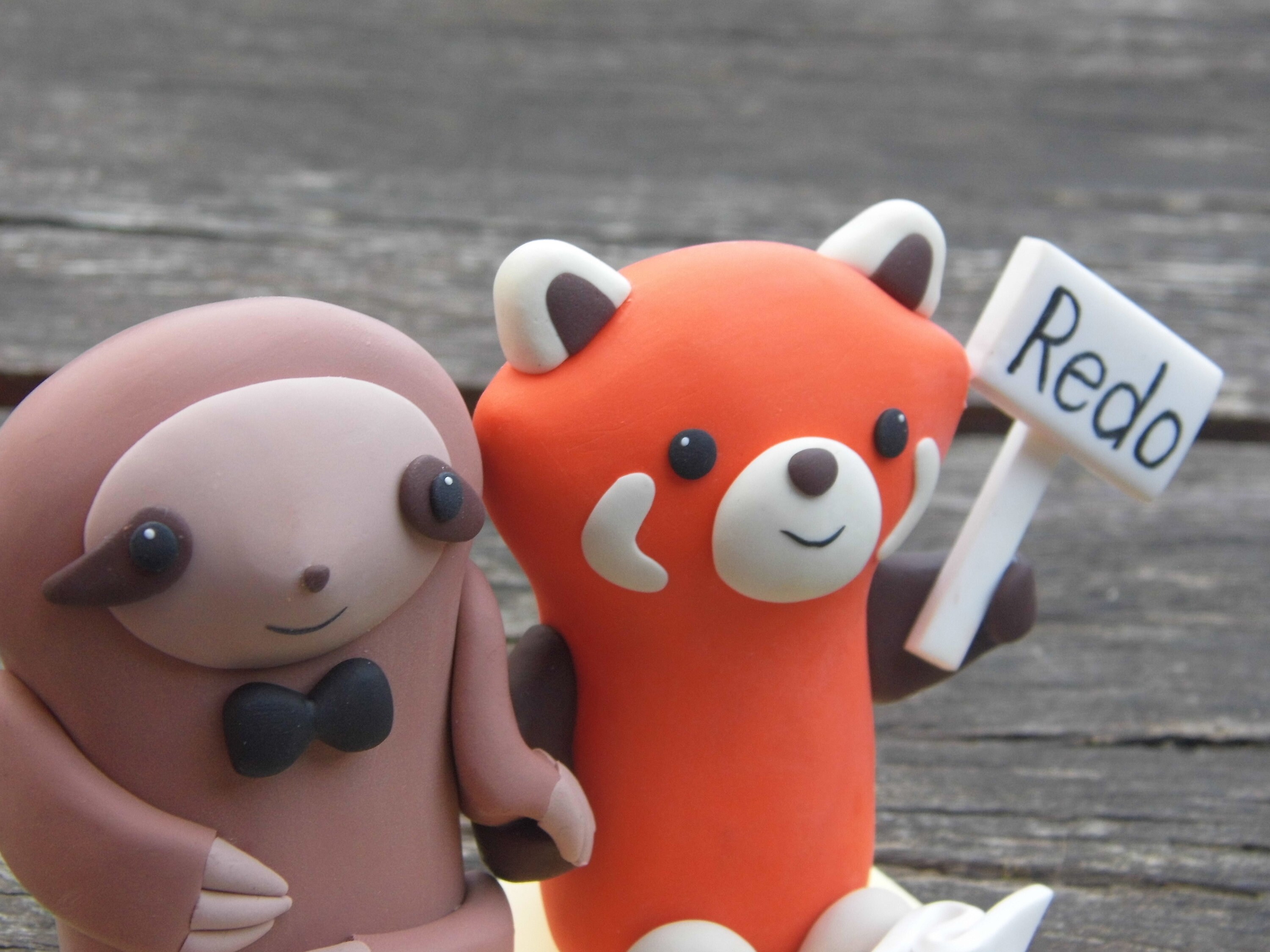 Red Panda Wedding Cake Topper, Red Panda Bride Groom Cake Topper ...