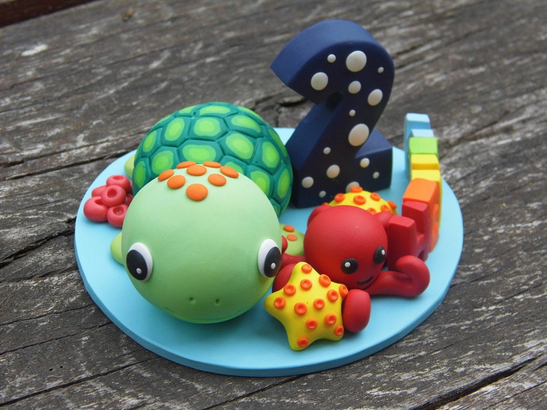 Turtle Birthday Cake Topper Turtle Birthday Cake Figurine - Etsy