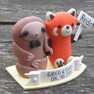 Red Panda Wedding Cake Topper, Red Panda Bride Groom Cake Topper ...