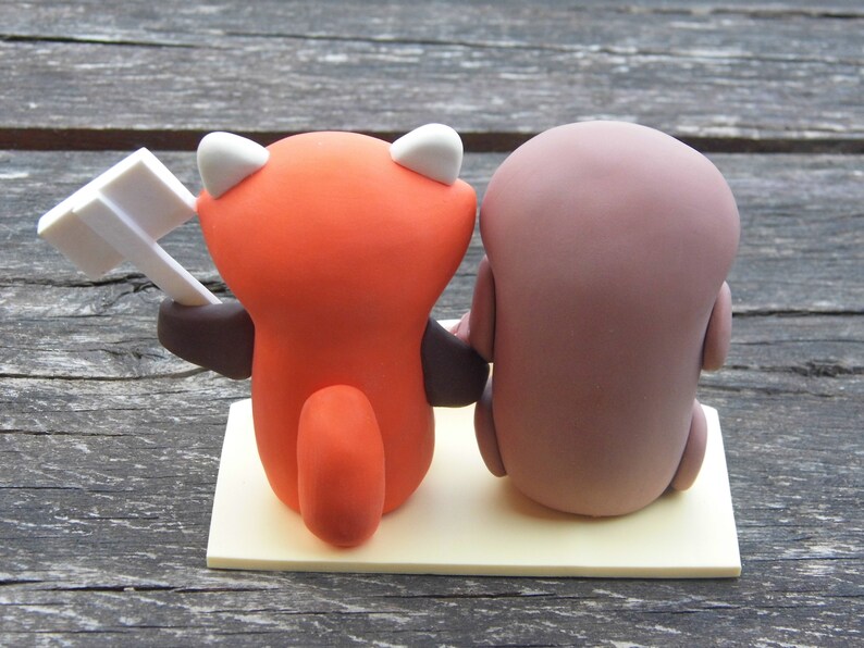 Red Panda Wedding Cake Topper Red Panda Bride Groom Cake | Etsy