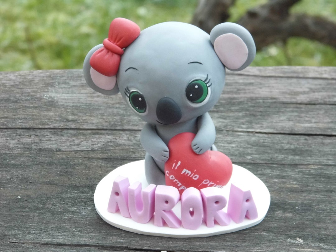Custom Koala Birthday Cake Topper, Koala Cake Figurine Decoration ...