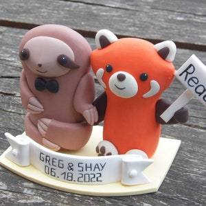 Red Panda Wedding Cake Topper, Red Panda Bride Groom Cake Topper ...