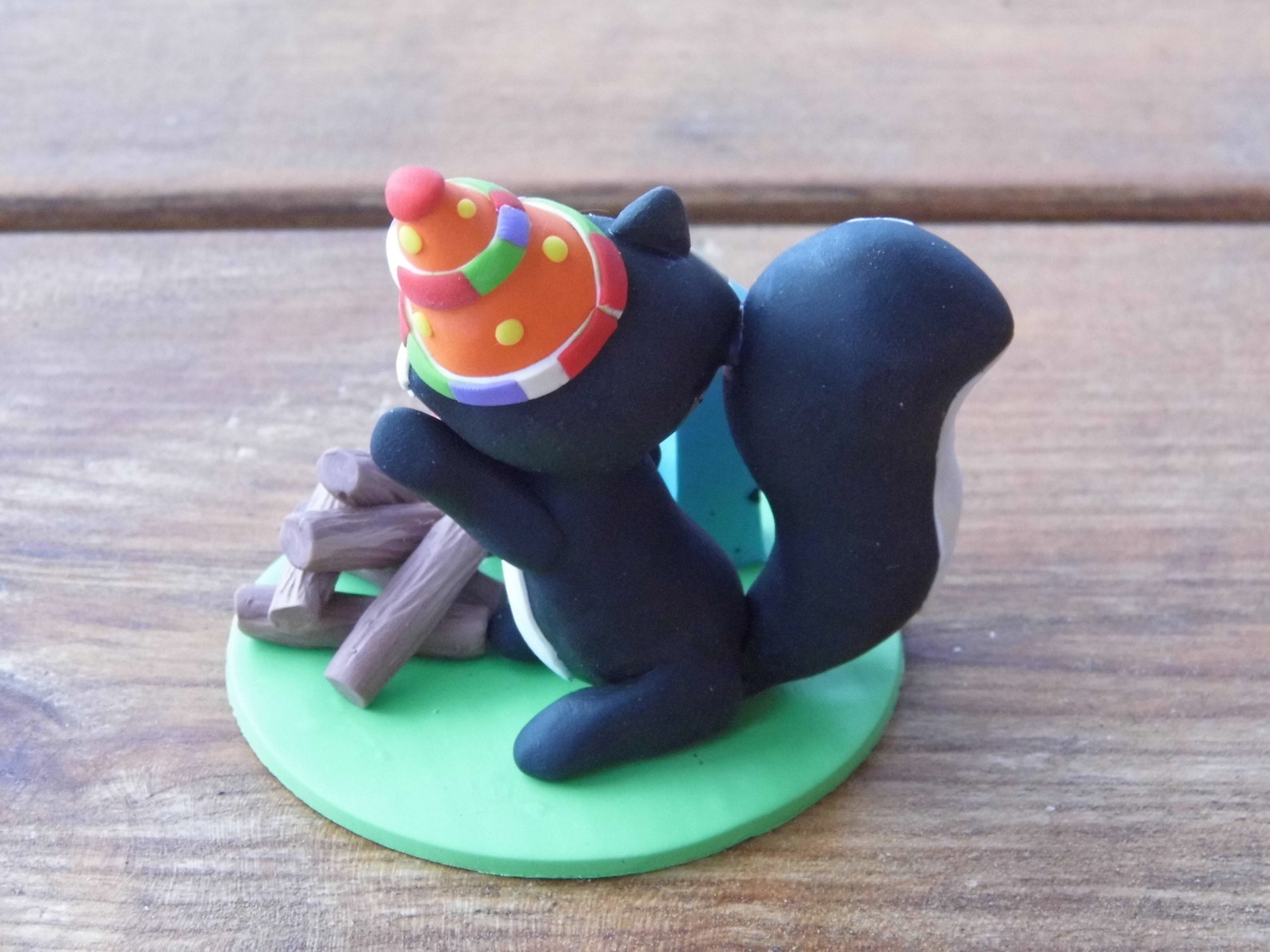 Skunk Birthday Cake Topper, Skunk Figurine, Woodland Birthday Party ...