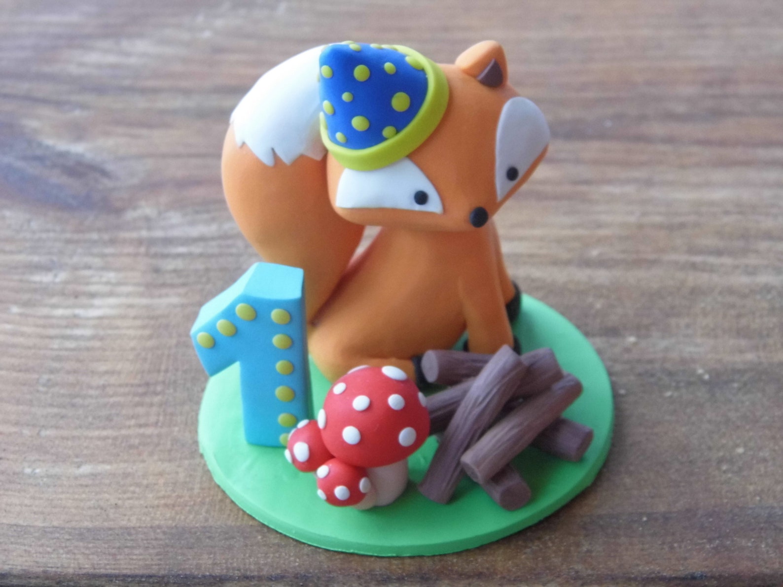 Party Fox Babies 1st Birthday Cake Topper, Personalized Forest Animal ...