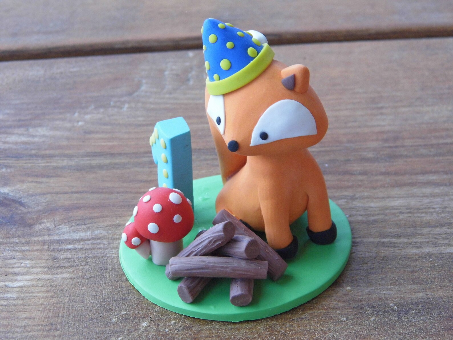 Party Fox Babies 1st Birthday Cake Topper, Personalized Forest Animal ...