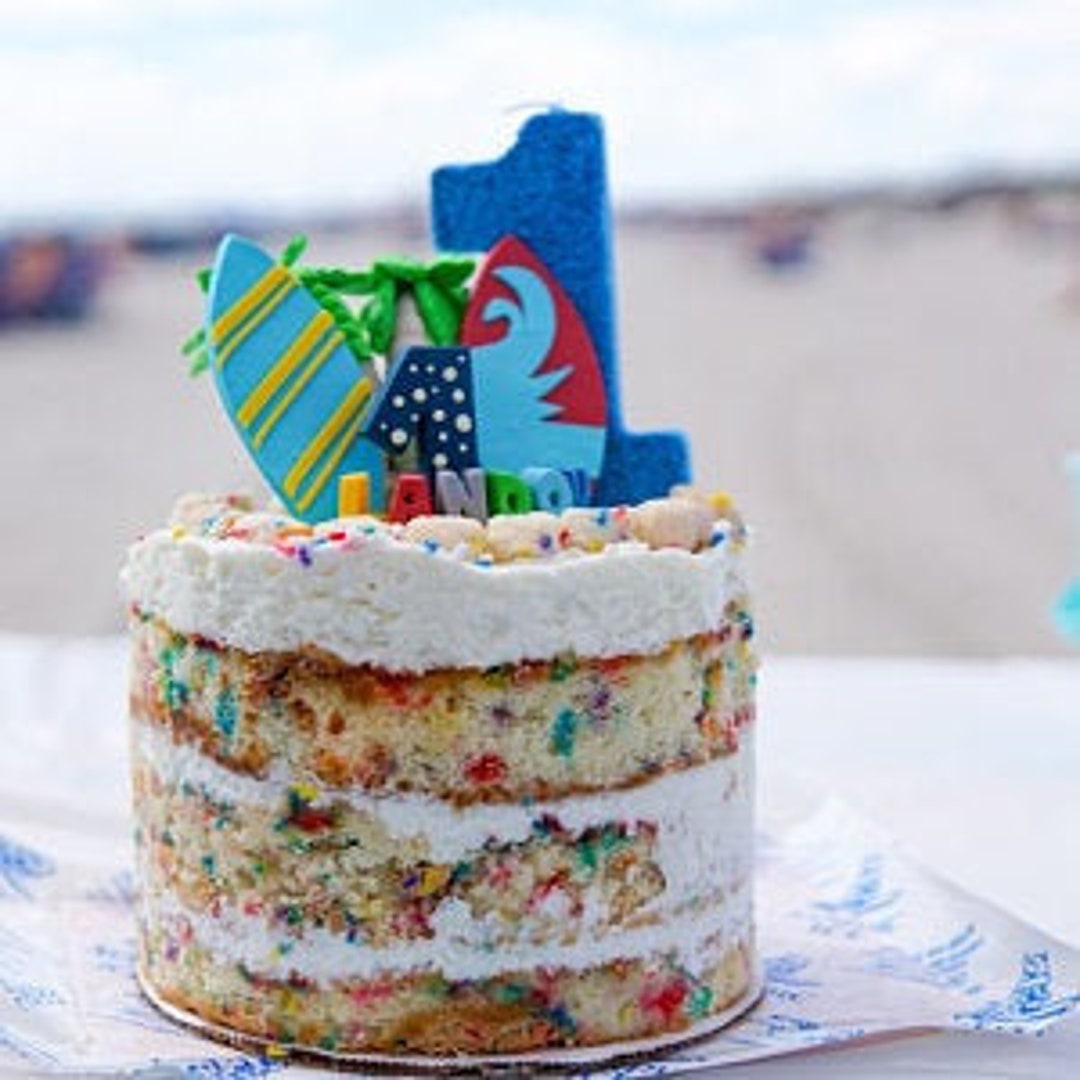 Beach Birthday Gift, Surfboard Cake Topper, Birthday Cake Topper, 1st ...