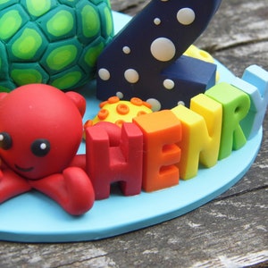 Turtle Birthday Cake Topper, Turtle Birthday Cake Figurine, Under the ...